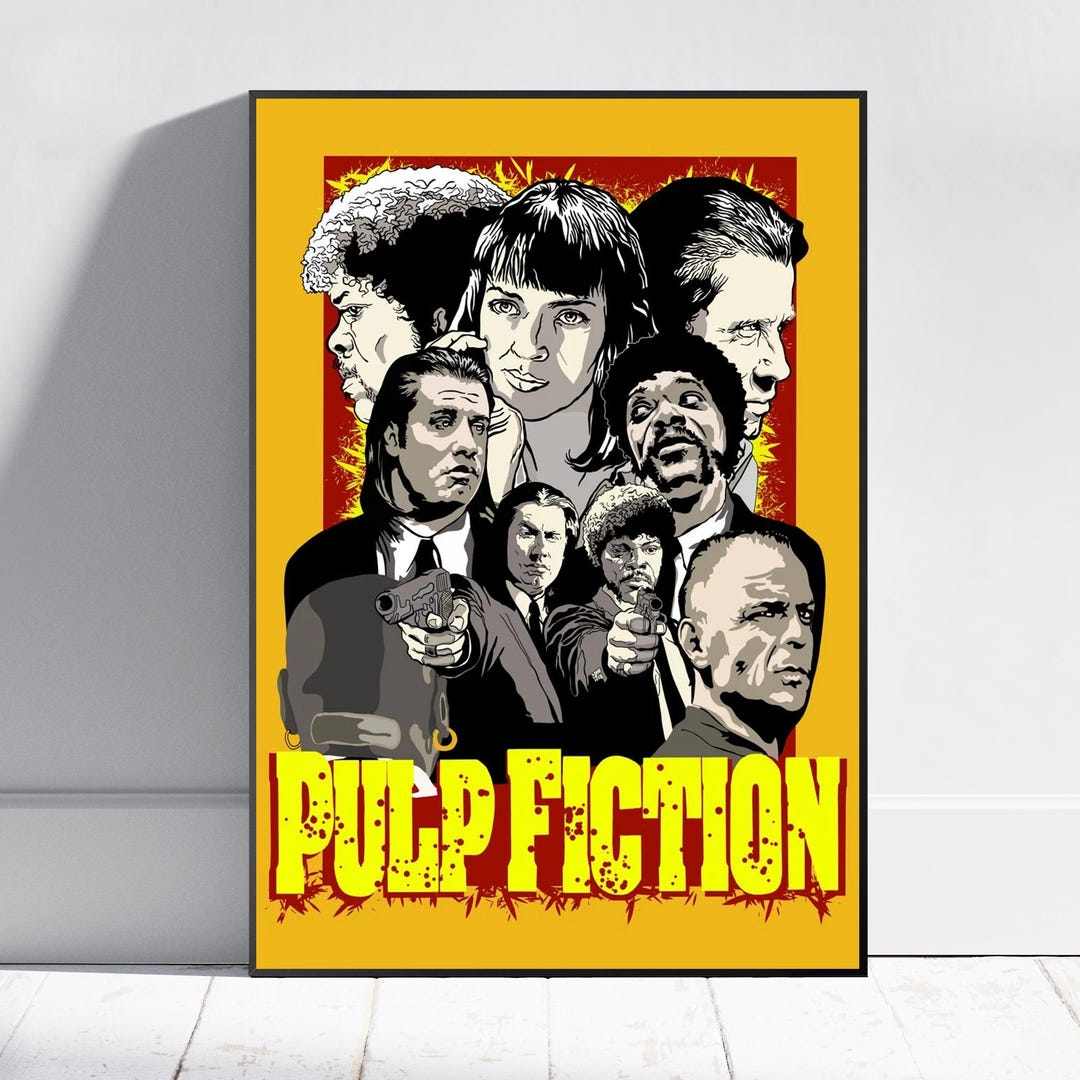 Pulp Fiction Poster, Samuel L. Jackson Wall Art, Rolled Canvas Print ...