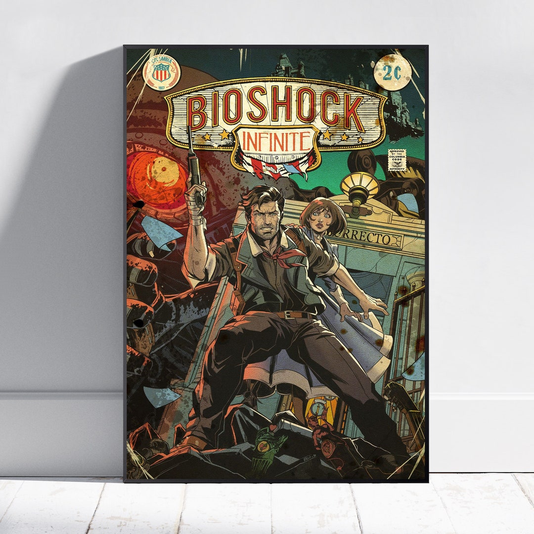 Bioshock Poster, Rapture & Columbia Wall Art, Rolled Canvas Print, Game ...