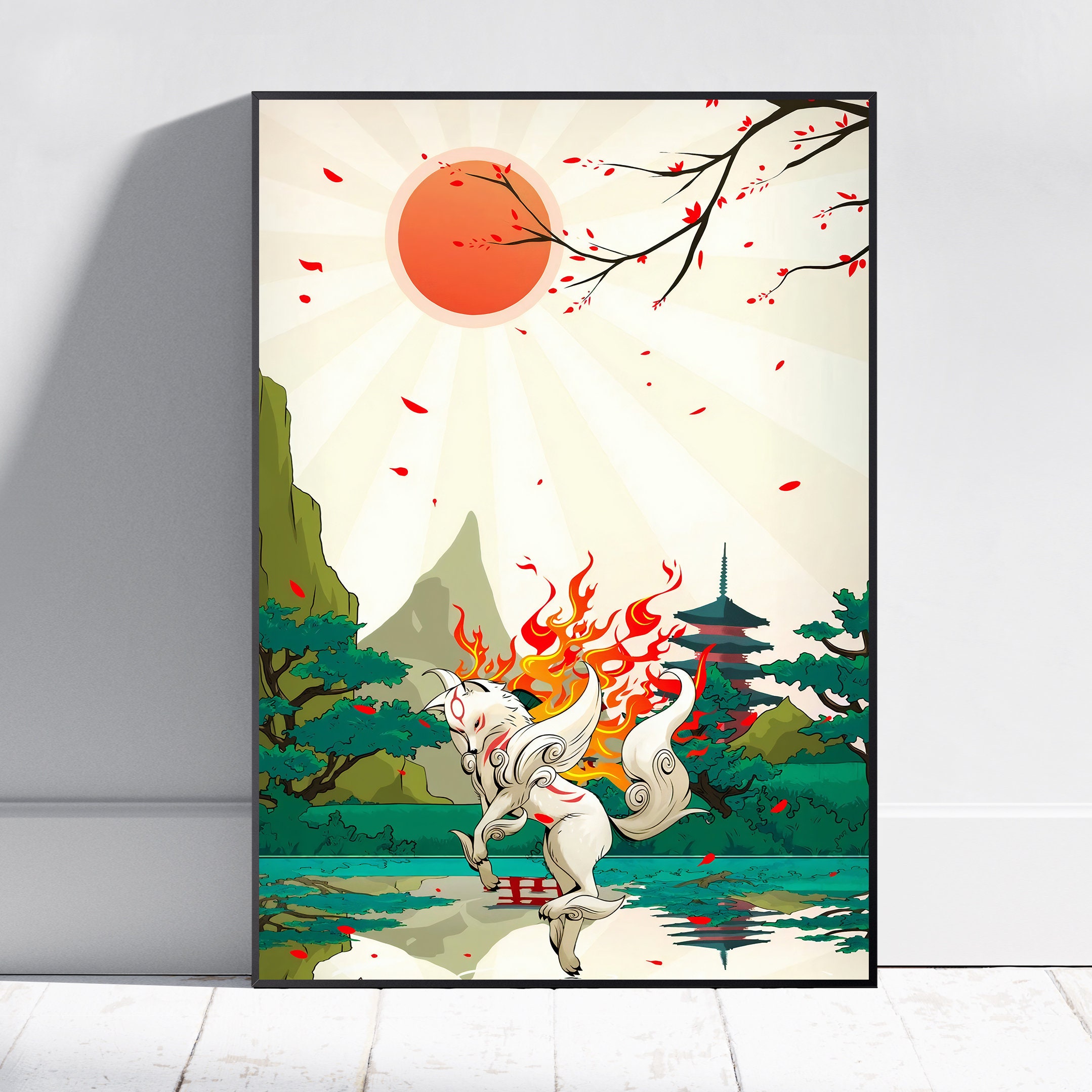 Okami Ōkami Poster, Amaterasu Wall Art, Fine Art Print, Game Poster ...