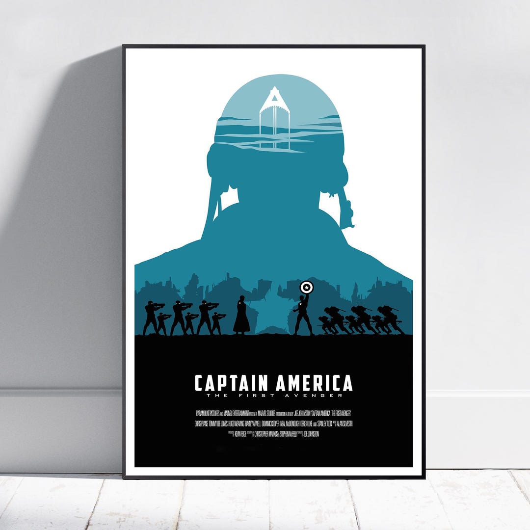 Captain America Poster, Steve Rogers Wall Art, Rolled Canvas Print ...