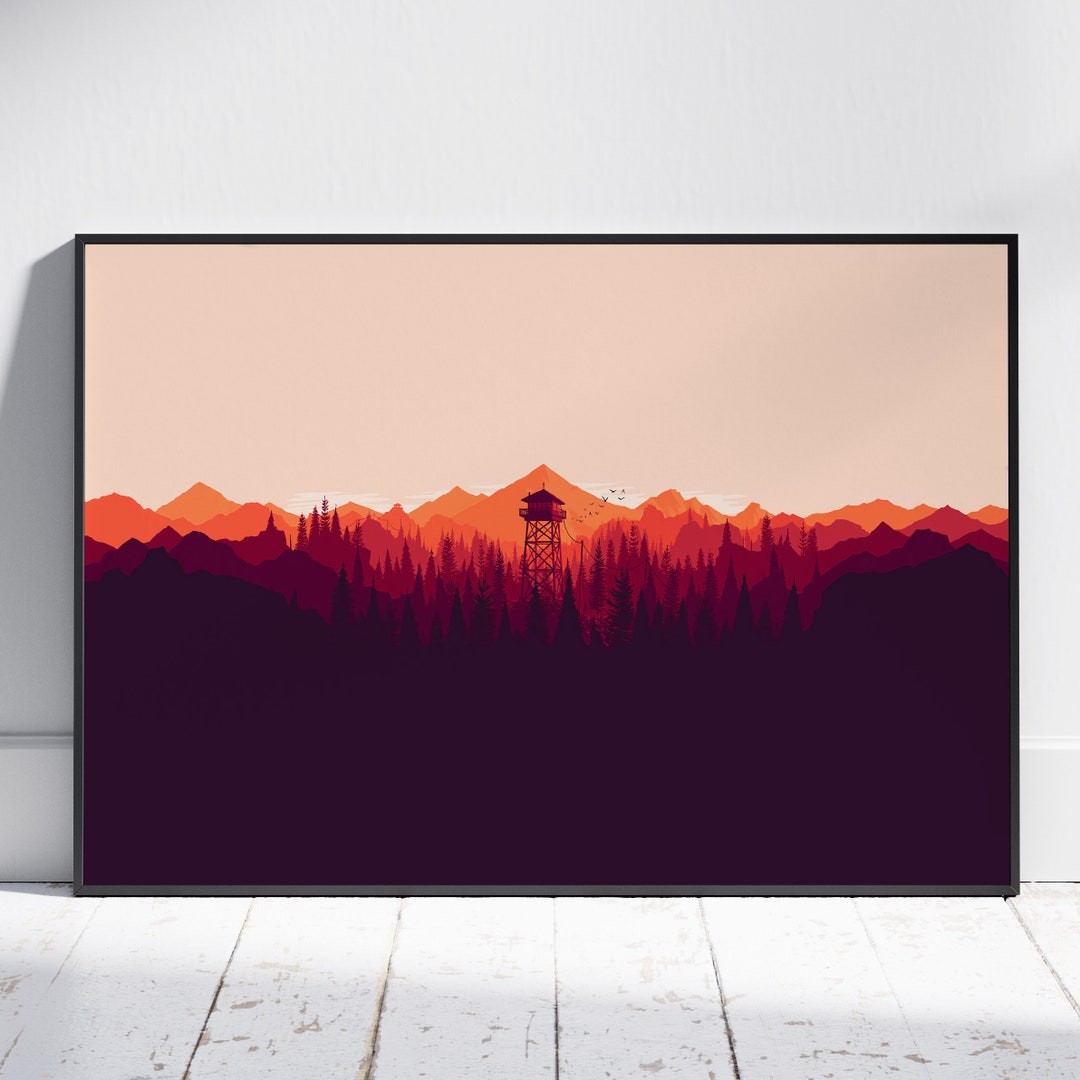 Firewatch Poster, Shoshone National Forest Wall Art, Rolled Canvas ...