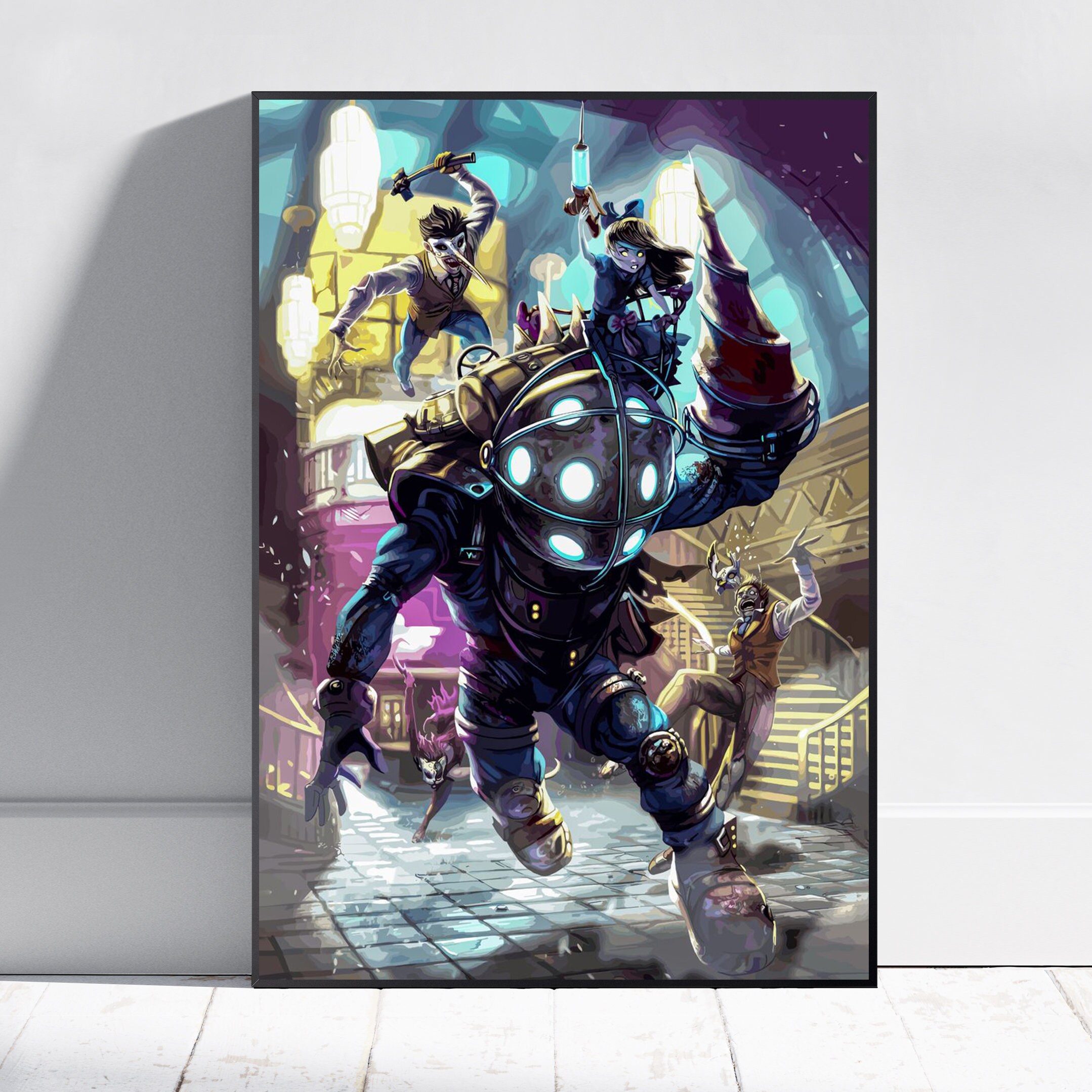Bioshock Poster, Rapture & Columbia Wall Art, Rolled Canvas Print, Game ...
