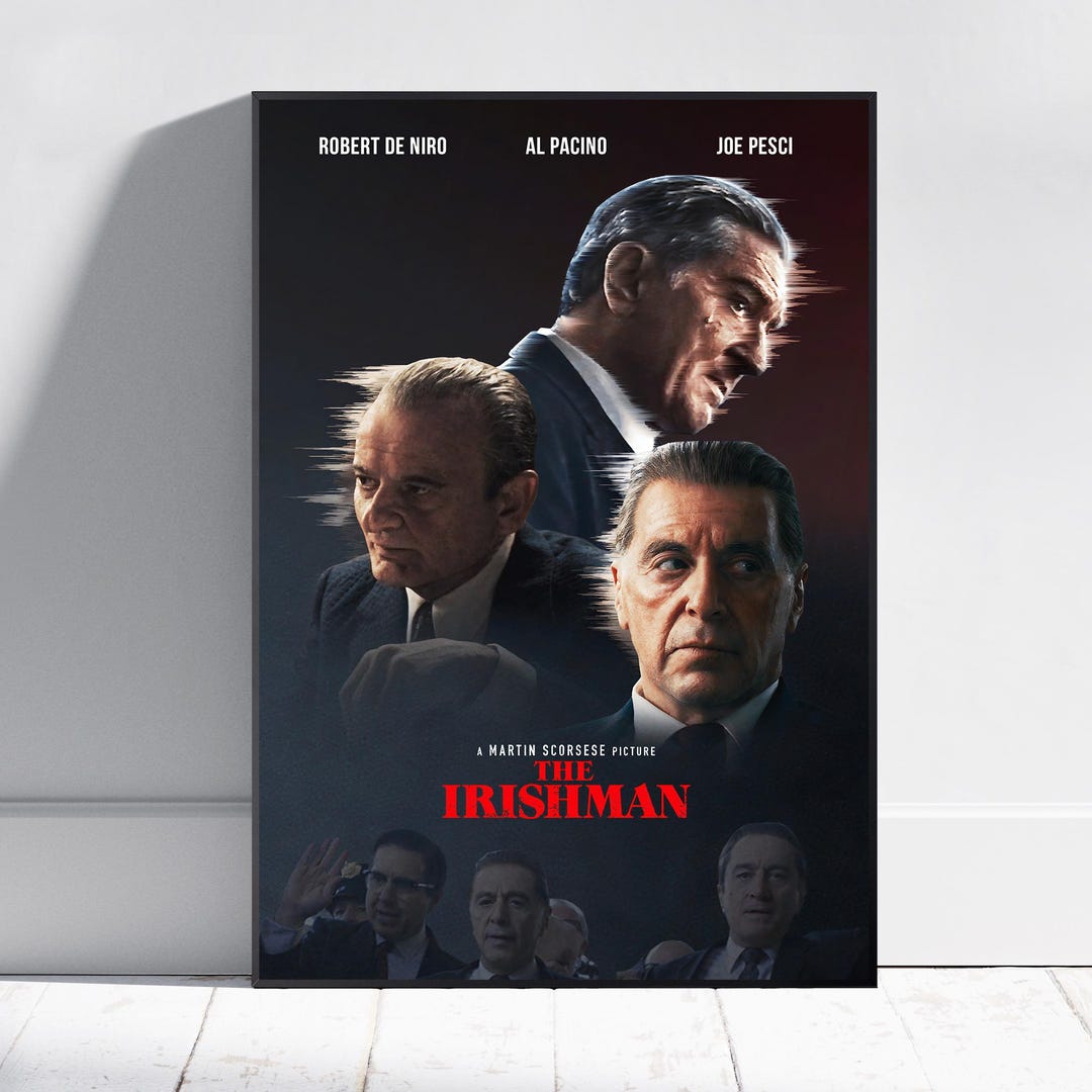 The Irishman Poster, Robert De Niro Wall Art, Rolled Canvas Print ...