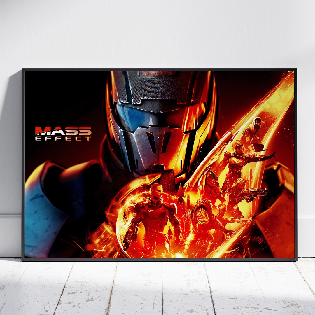 Mass Effect Poster, Commander Shepard Wall Art, Rolled Canvas Print ...