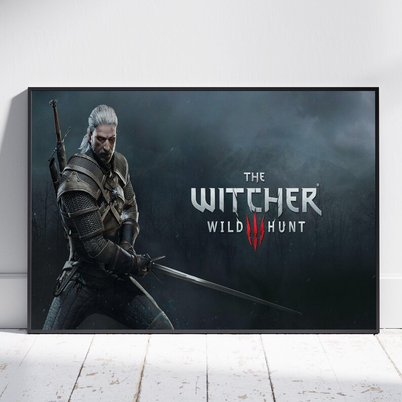 The Witcher 3 Wild Hunt Poster, Geralt of Rivia Wall Art, Fine Art ...