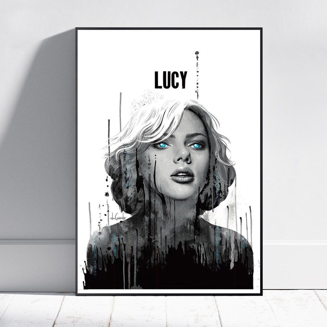 Lucy Poster, Scarlett Johansson Wall Art, Rolled Canvas Print, Movie ...
