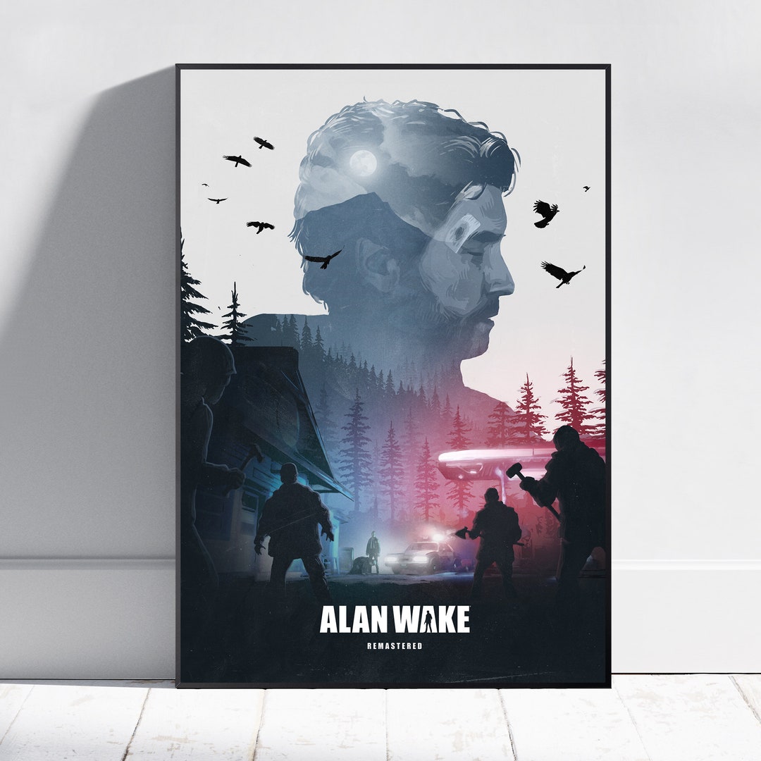 Alan Wake Poster, Thomas Zane Wall Art, Rolled Canvas Print, Game ...