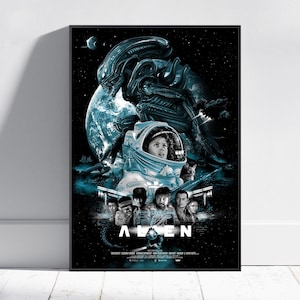 Alien Poster, Xenomorph Wall Art, Rolled Canvas Print, Movie Poster ...