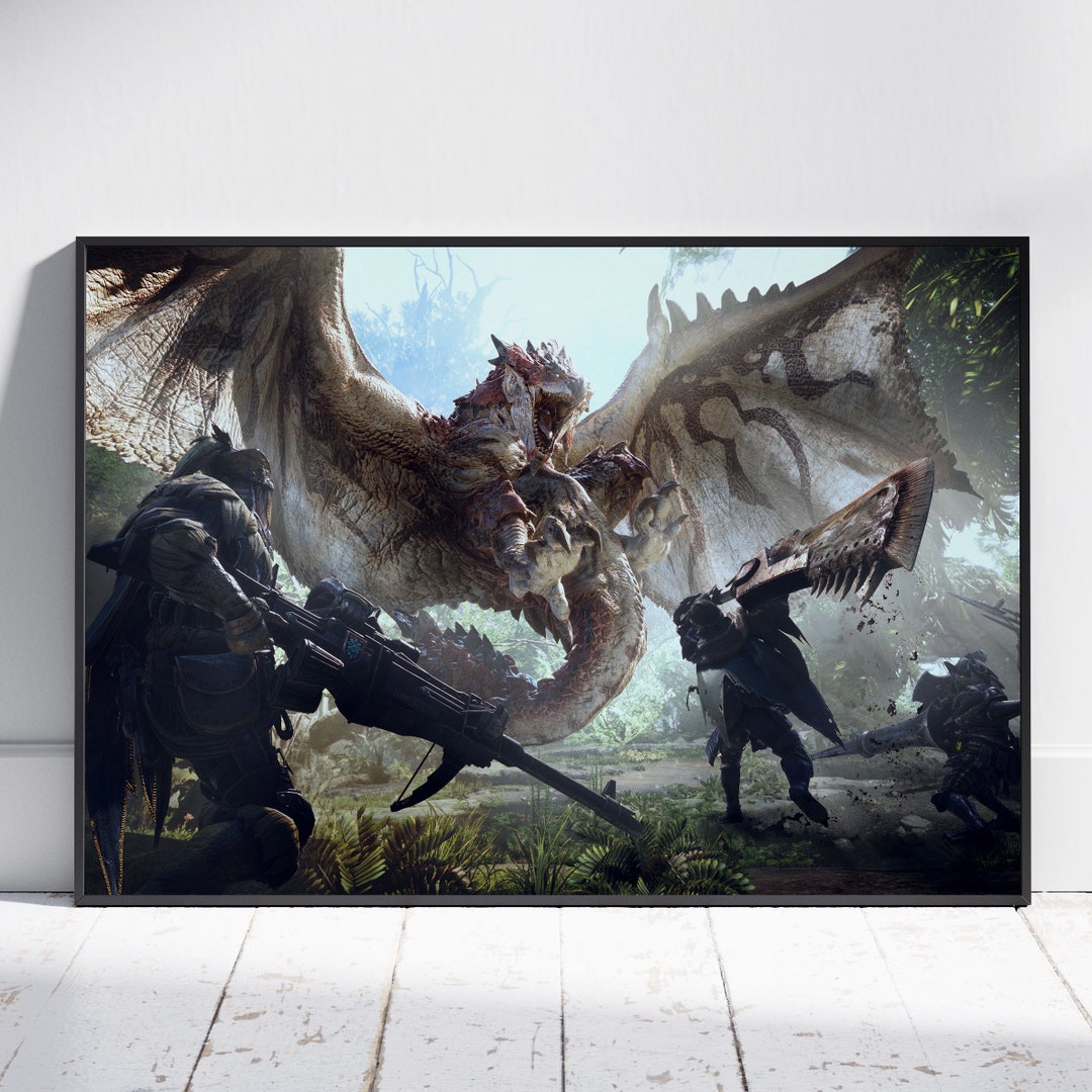 Monster Hunter World Poster, Iceborne Wall Art, Rolled Canvas Print ...