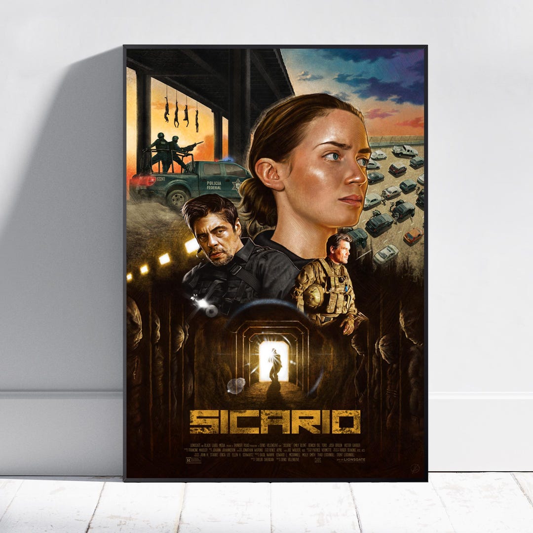 Sicario Poster, Emily Blunt Wall Art, Rolled Canvas Print, Movie Poster ...