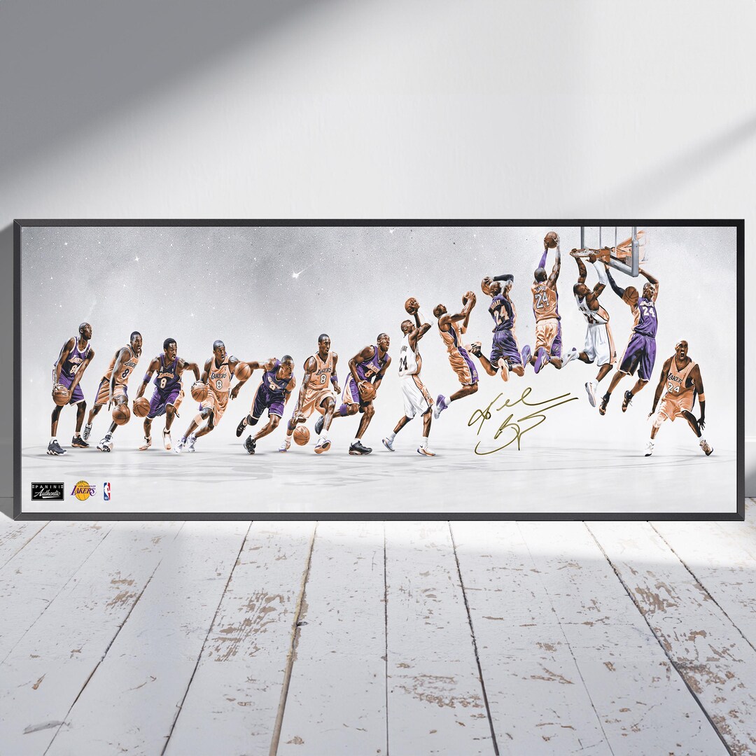 Kobe Bryant Timeline Poster, Black Mamba Wall Art, Rolled Canvas Print ...