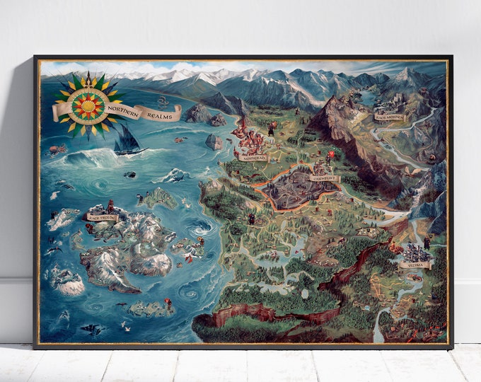The World of the Witcher Map, the Northern Kingdoms, High Quality, A1 ...