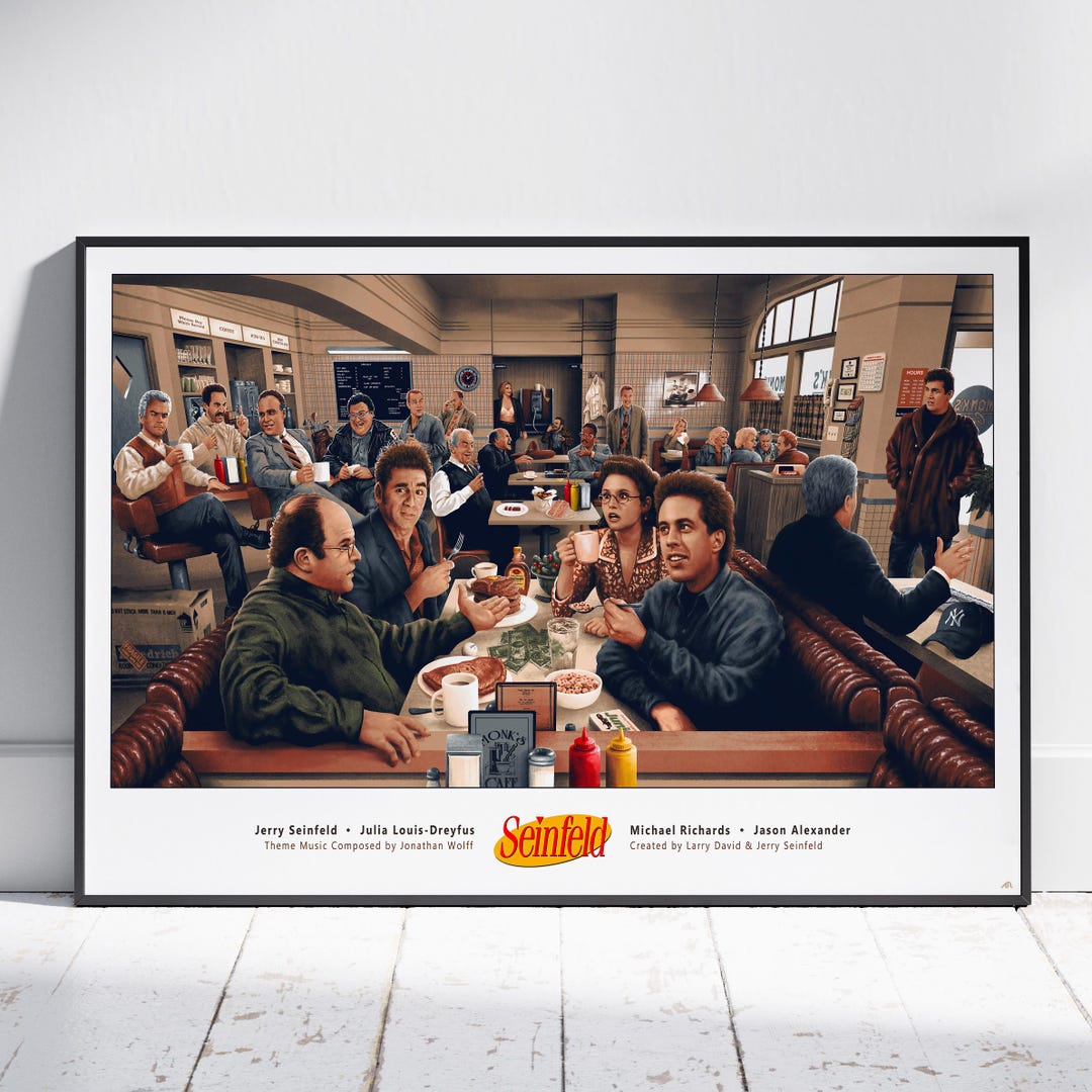 Seinfeld Poster, Jerry Seinfeld Wall Art, Rolled Canvas Print, TV ...