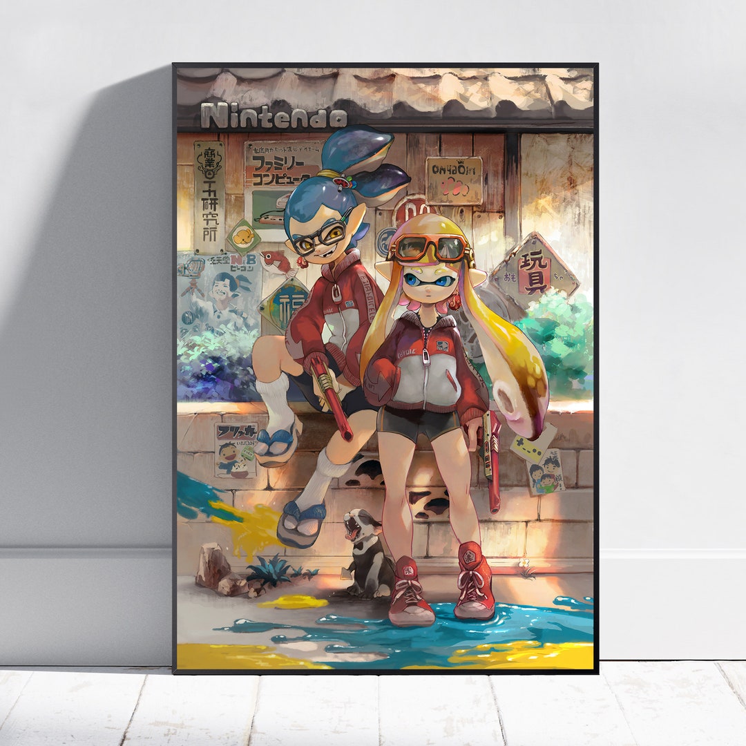 Splatoon Poster, Inklings Wall Art, Rolled Canvas Print, Game Poster ...