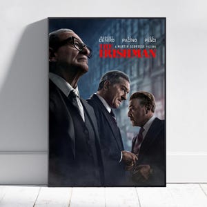 The Irishman Poster, Robert De Niro Wall Art, Rolled Canvas Print ...