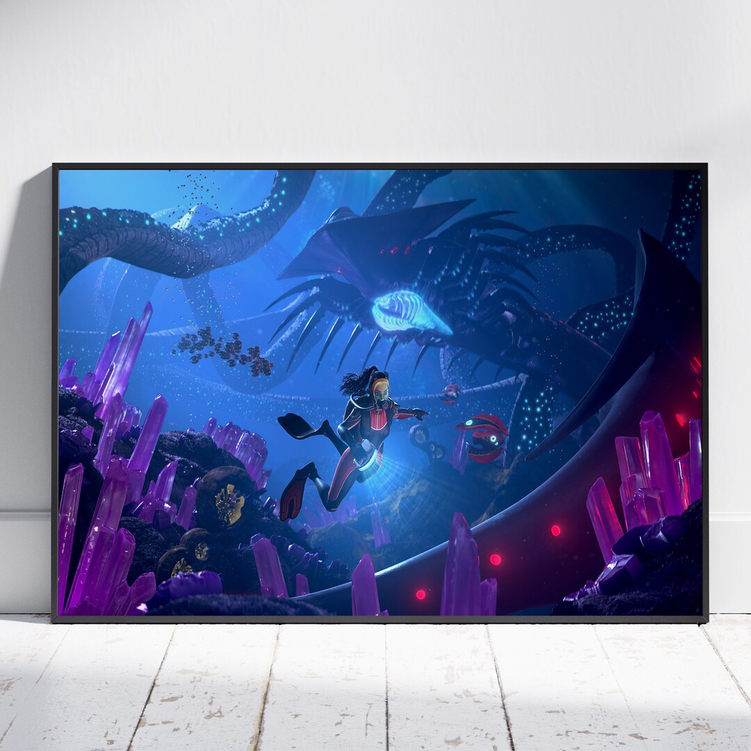 Subnautica Poster, Ryley Robinson Wall Art, Rolled Canvas Print, Game ...