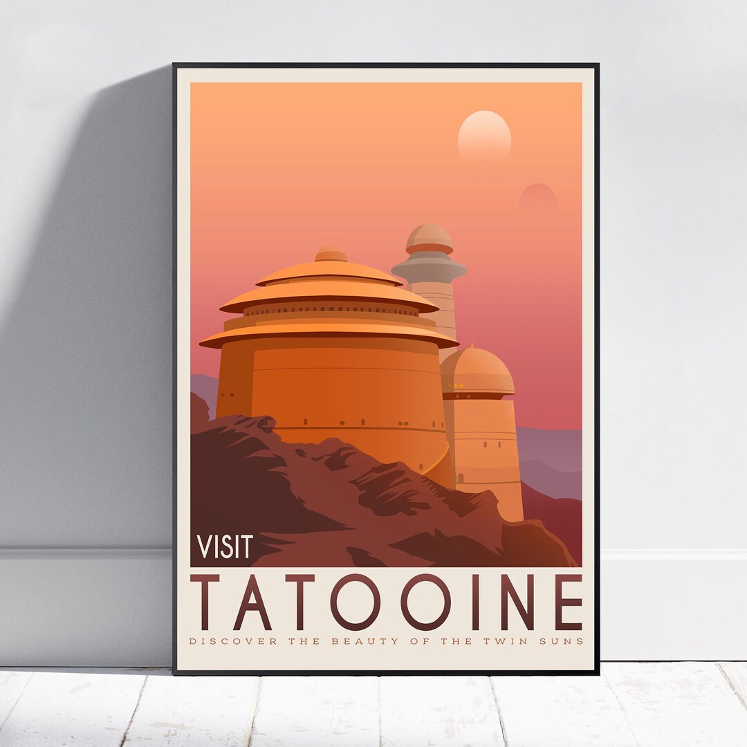 Star Wars Travel Locations Poster, Tatooine, Hothandendor Wall Art ...