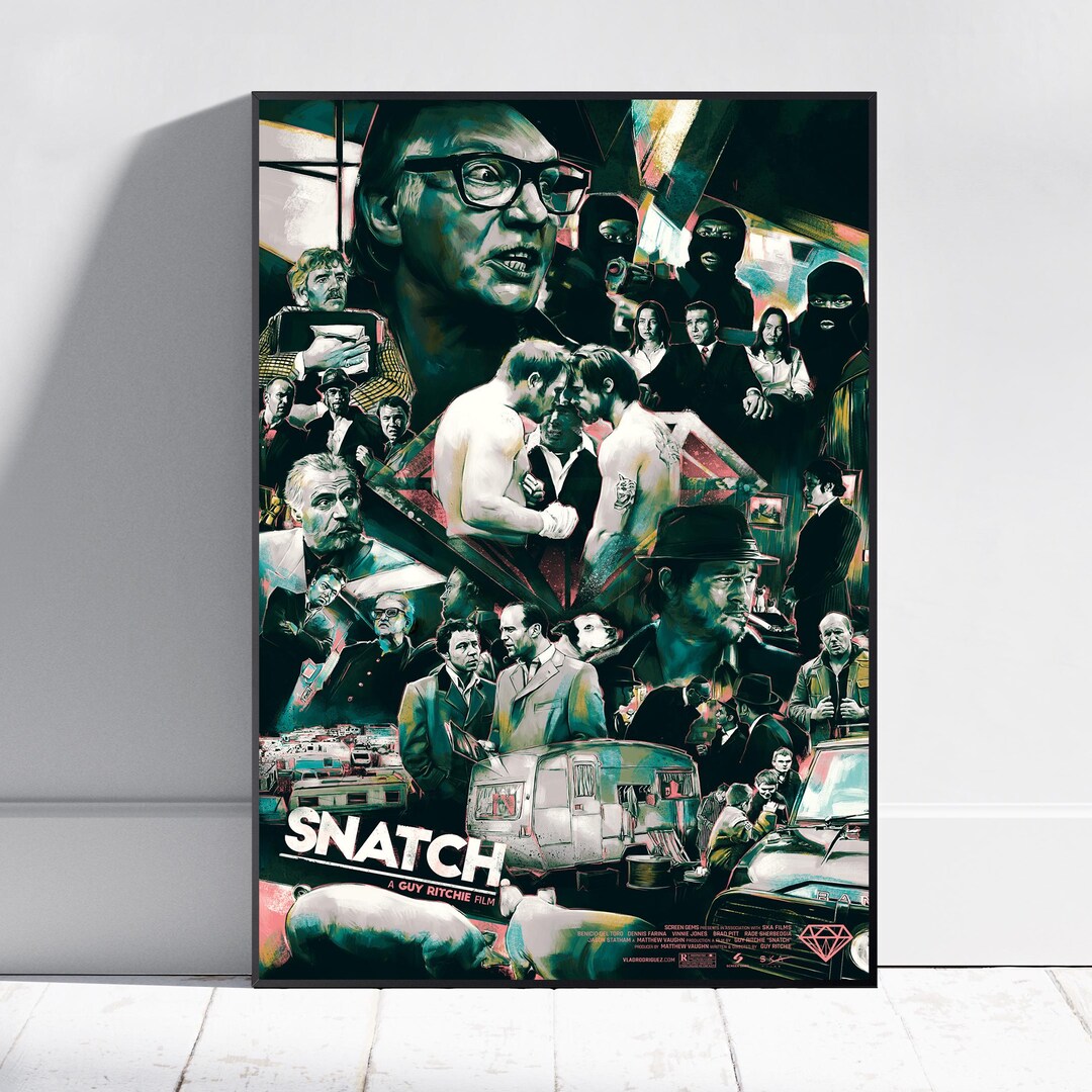 Snatch Poster, Jason Statham Wall Art, Rolled Canvas Print, Movie ...