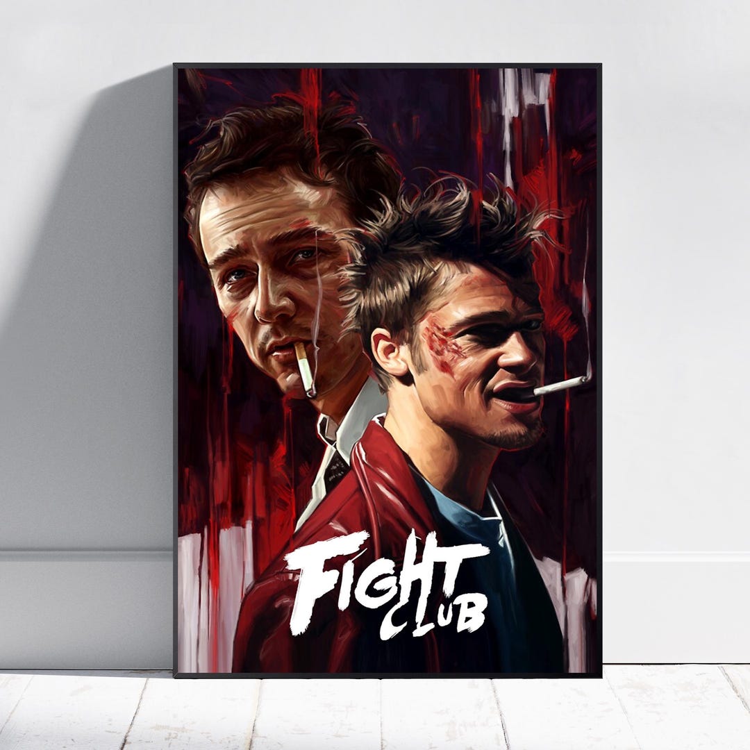 Fight Club Poster, Tyler Durden Wall Art, Rolled Canvas Print, Movie ...