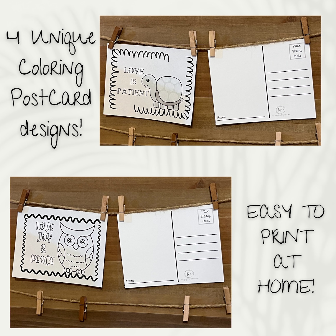 PRINTABLE Kids Coloring Postcards, Postcards to Color, Postcards for ...