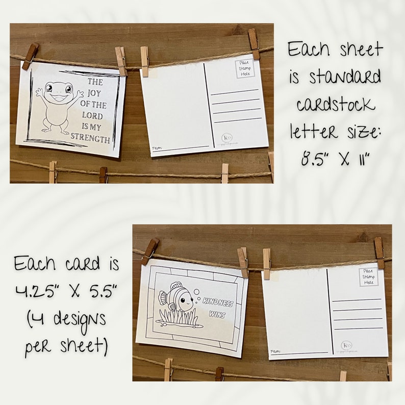 PRINTABLE Kids Coloring Postcards, Postcards to Color, Postcards for ...