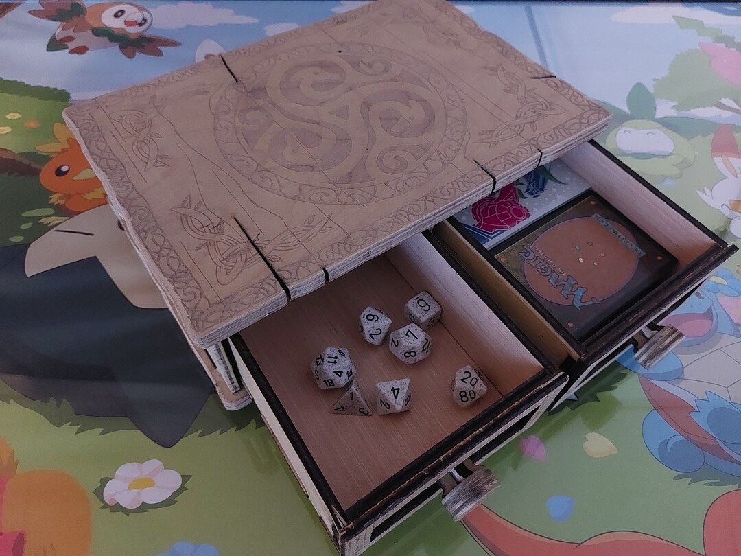 Lasered Dual Drawer TCG Deck Box - Etsy