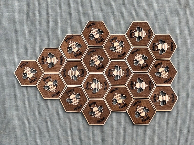 Laser Engraved Always Bee Curious Tokens | Wood Tokens | Engraved Wood ...