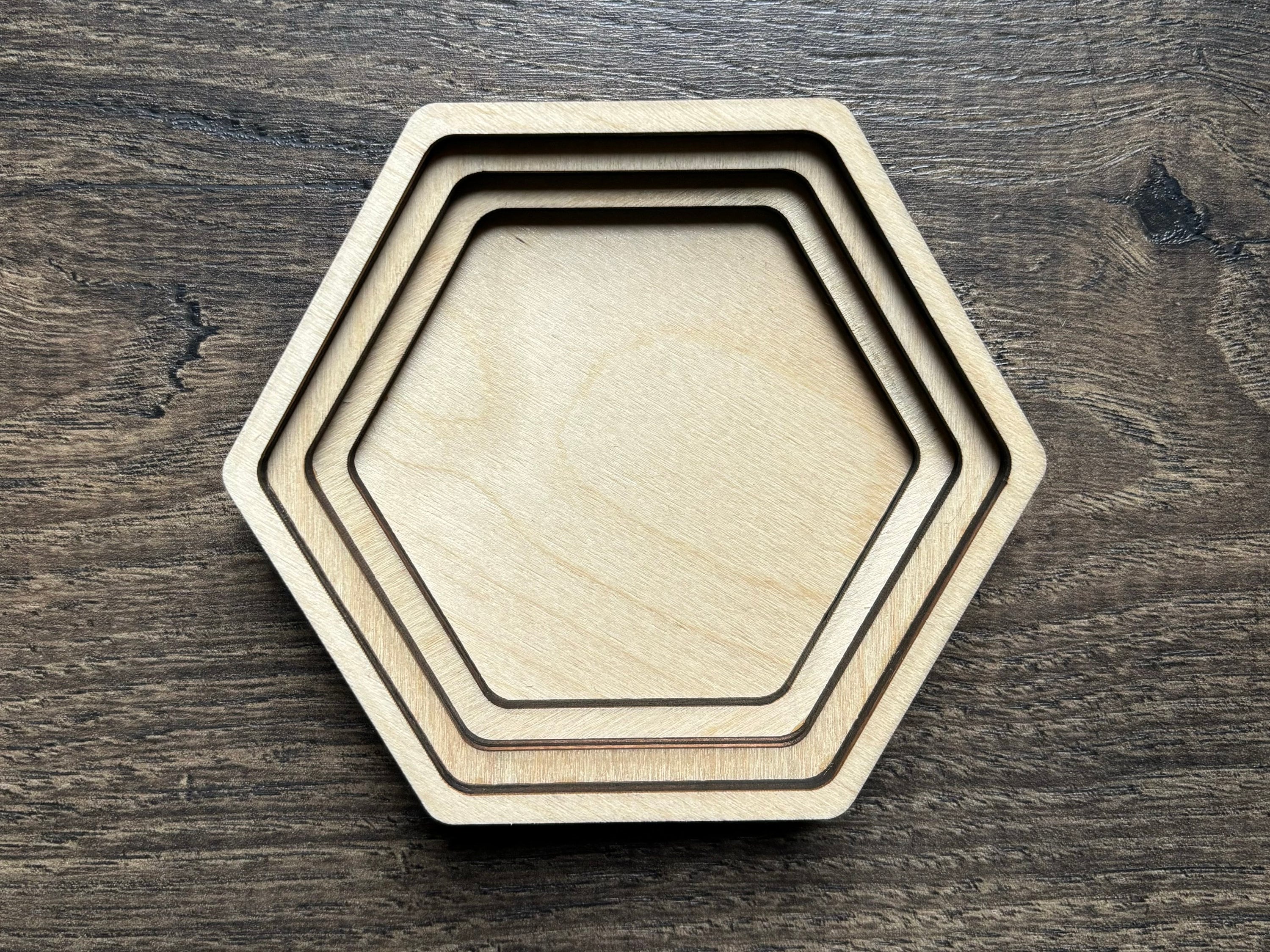 Laser Engraved Game Token Tray, Hexagon Design | Board Game | Token ...