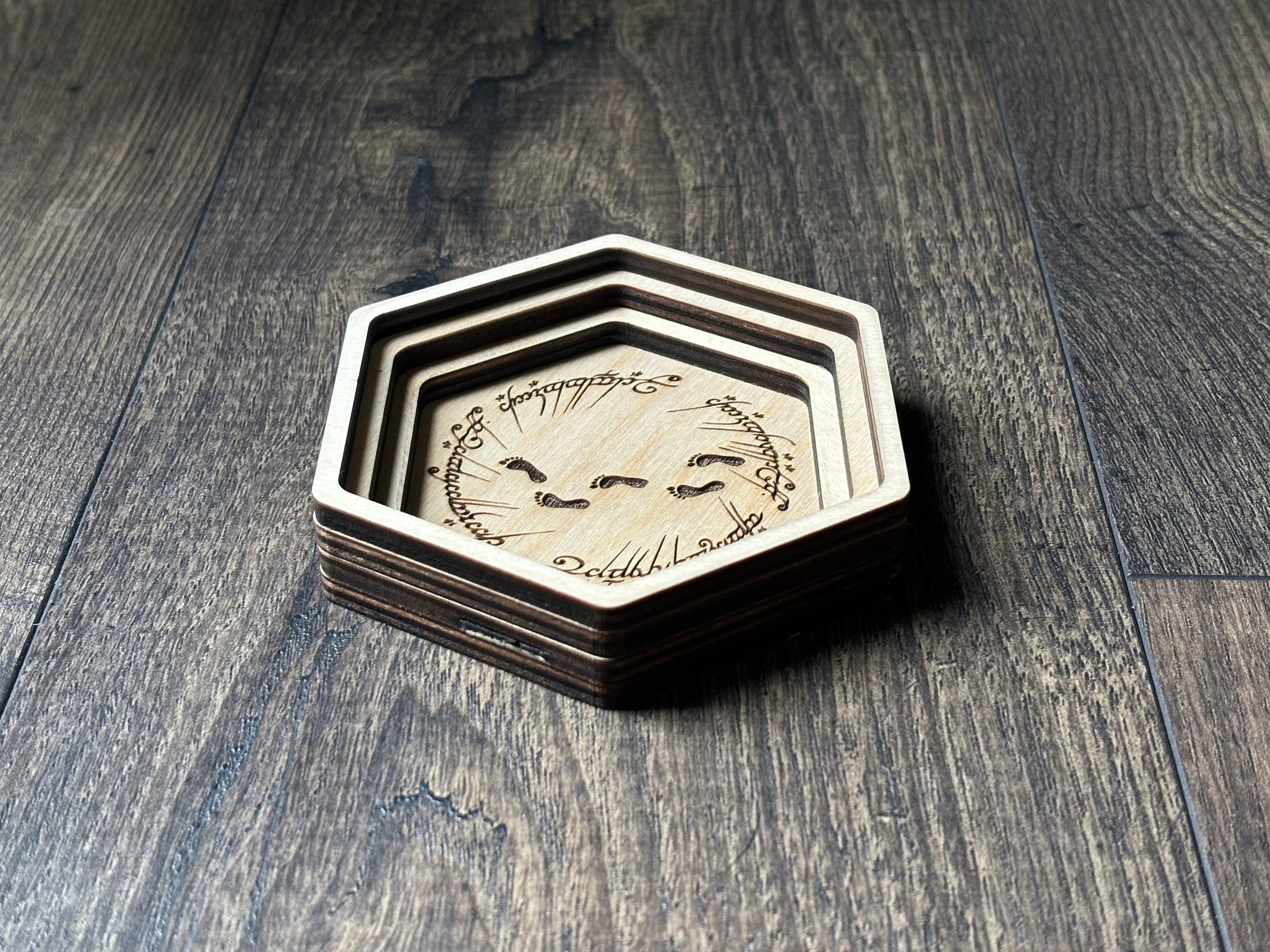 Laser Engraved Game Token Tray, Hexagon Design | Board Game | Token ...