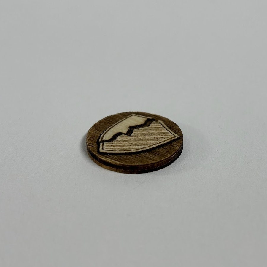 Laser Engraved Wood Game Tokens, Shield Design Game Token Game Piece ...