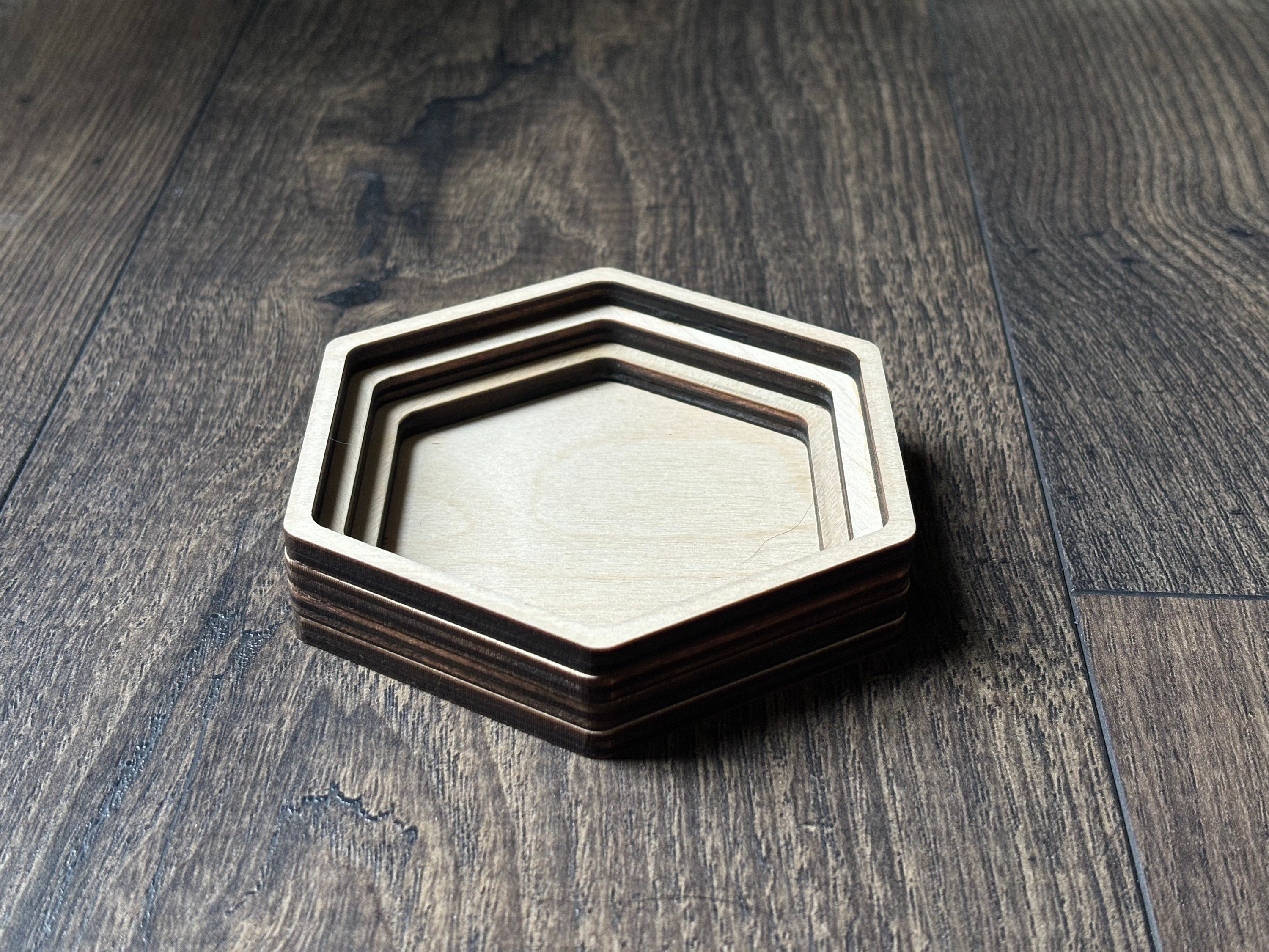 Laser Engraved Game Token Tray, Hexagon Design | Board Game | Token ...