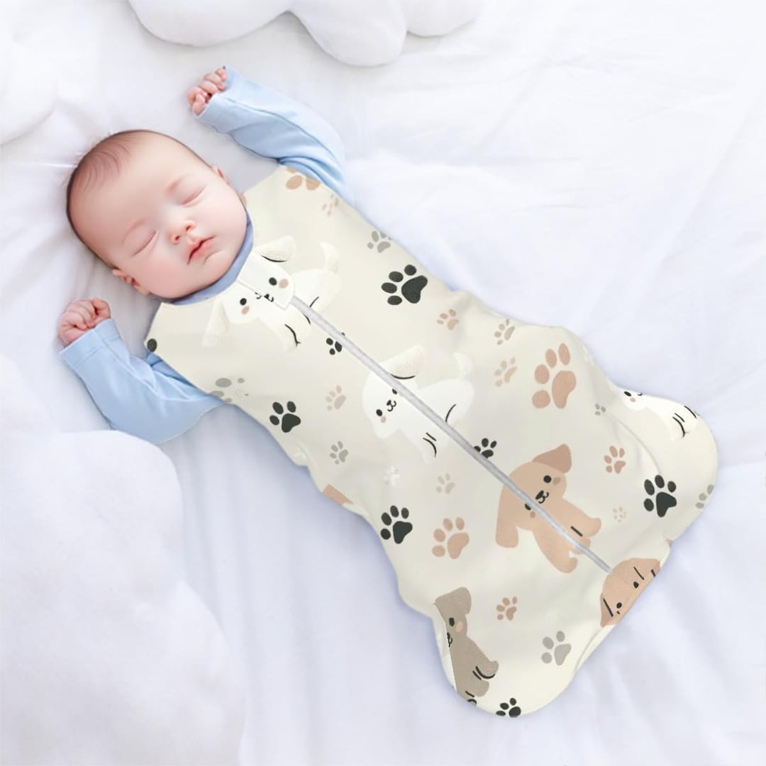 Baby Sleep Sack With Puppy Dog Paws Pattern | Sleeveless Infant Night ...