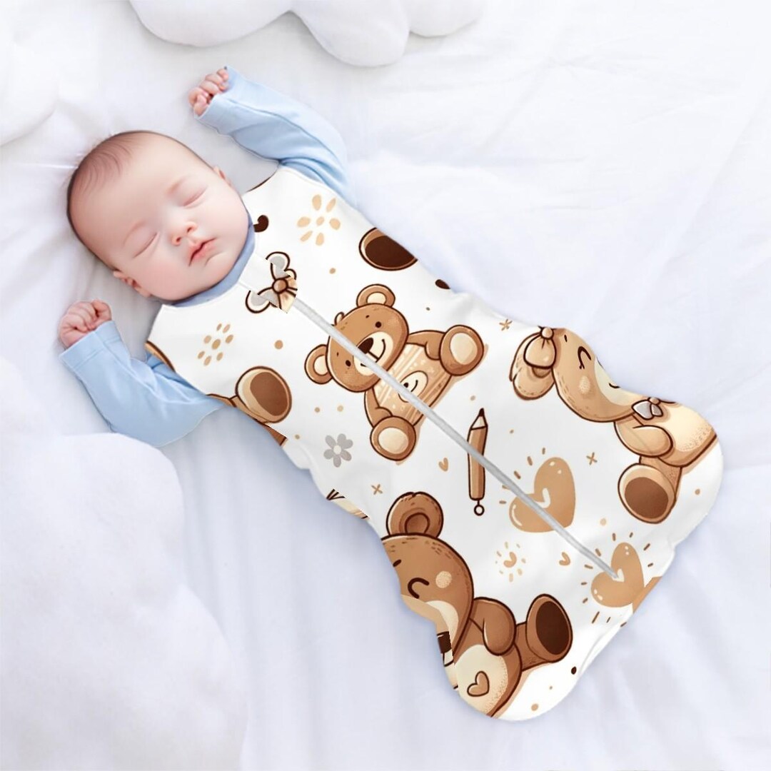 Baby Sleep Sack - Cute Teddy Bear Stuffed Animal Pattern, Infant Night ...
