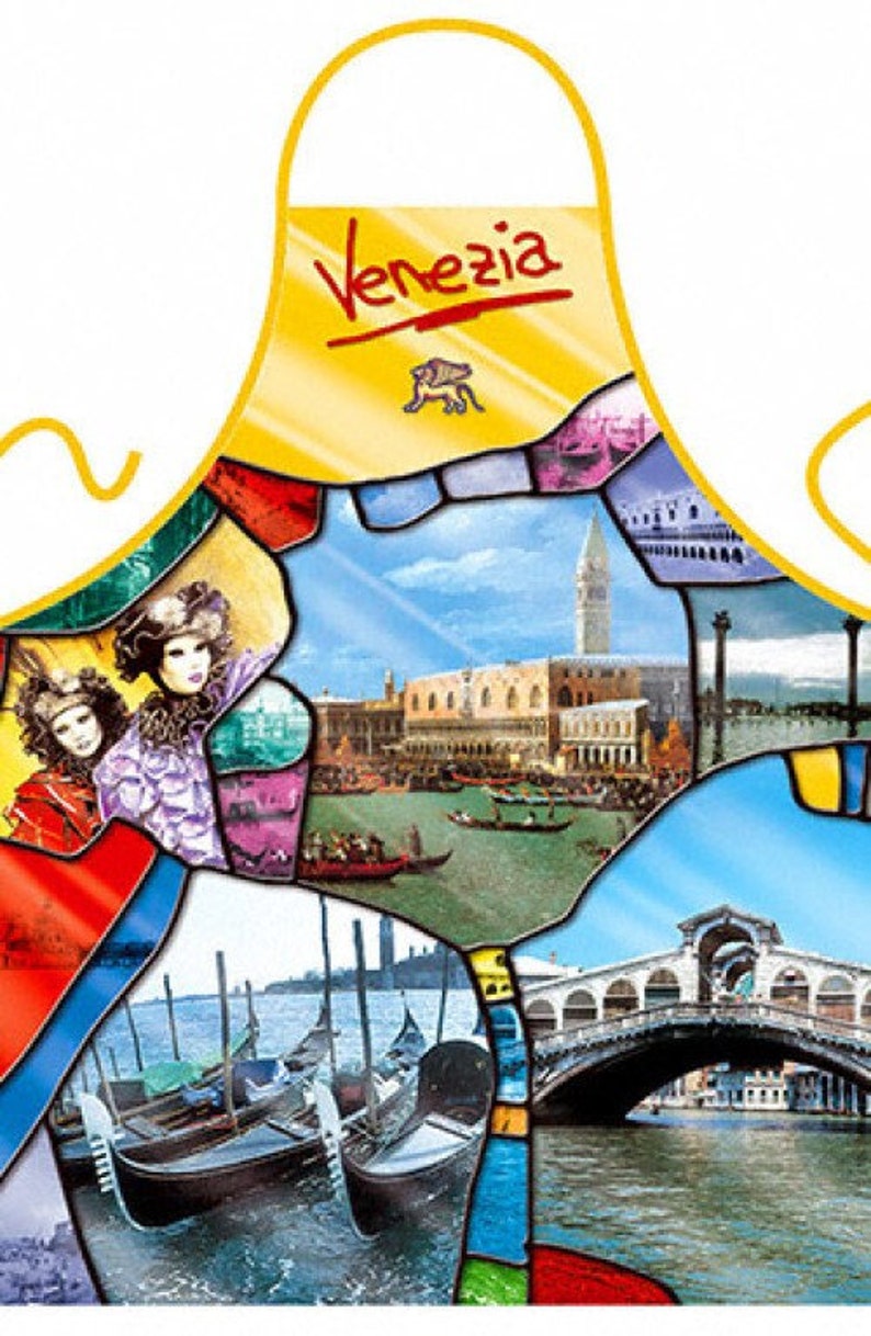 Venice Italy Cooking Apron Made in Italy, Colorful Novelty Apron to ...