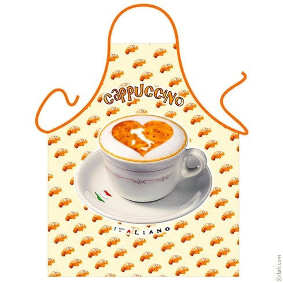 Cappuccino Kitchen Apron, Made in Italy Apron, Fun Novelty Kitchen ...