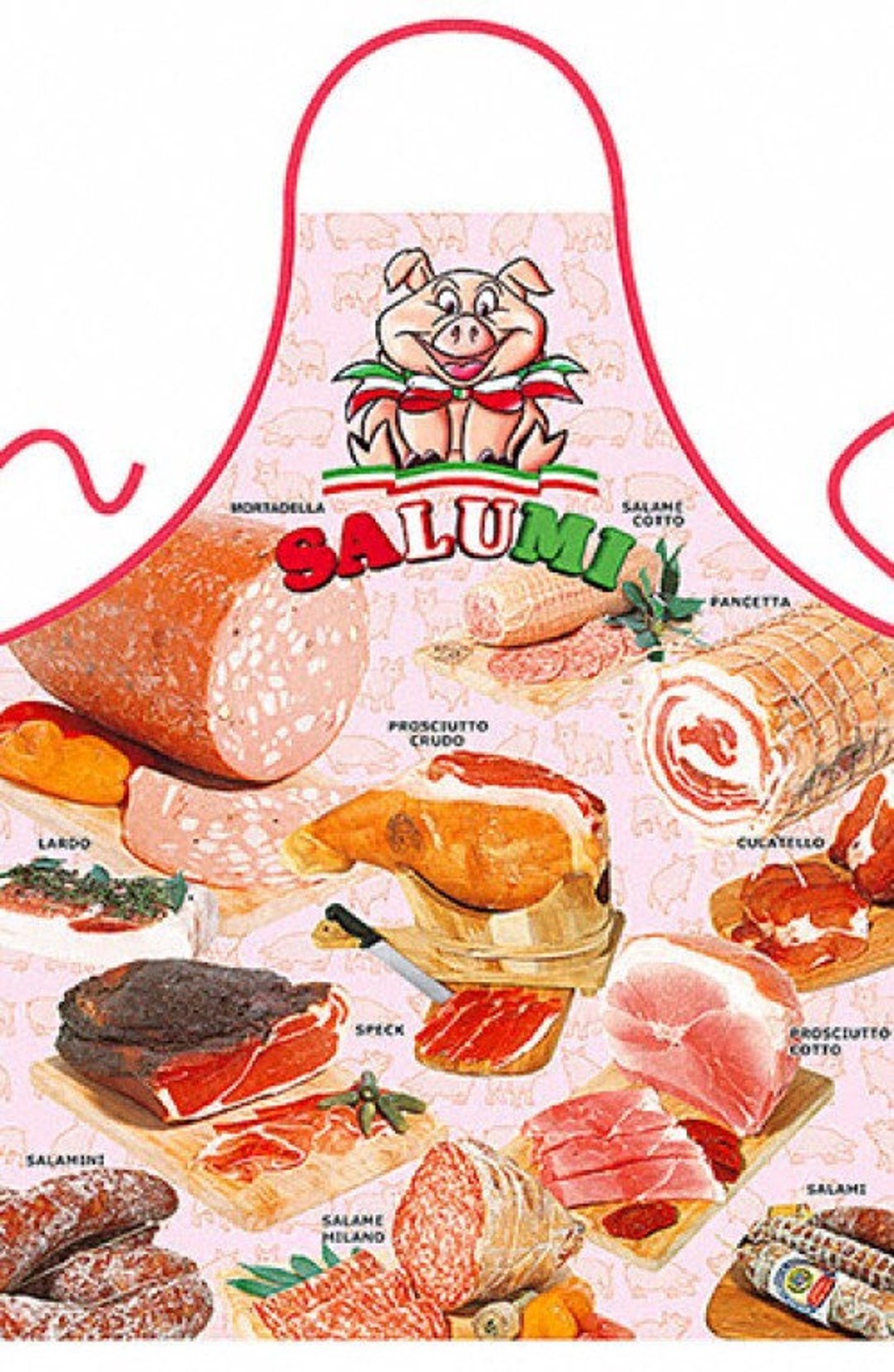 Italian Salami Kitchen Apron, Made in Italy, Delicious Novelty Aprons ...