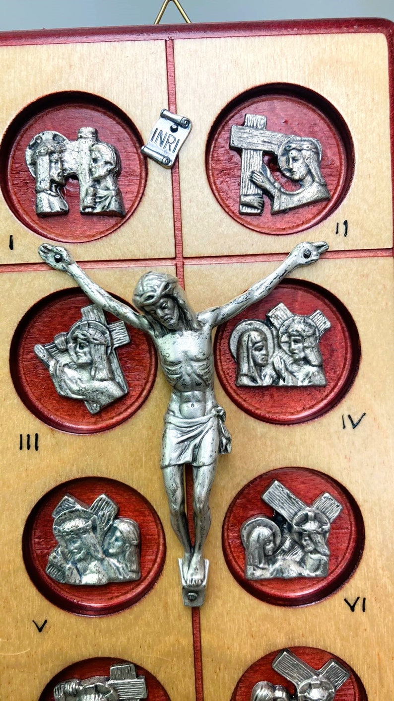 Wood Stations of the Cross Plaque, Catholic Gift and Religious Souvenir ...