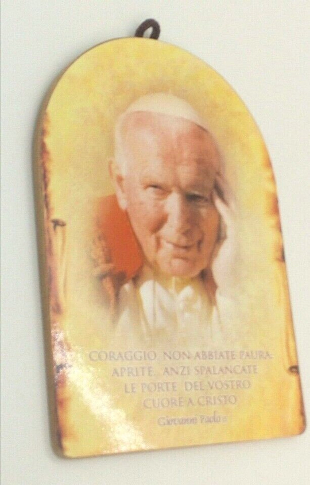 Pope John Paul II Commemorative Wood Wall Plaque From Italy Made in ...