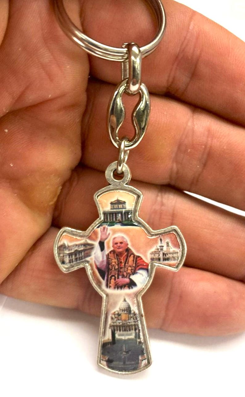St. Benedict Keychain, With 4 Rome Basilicas, Rome and Vatican Souvenir ...