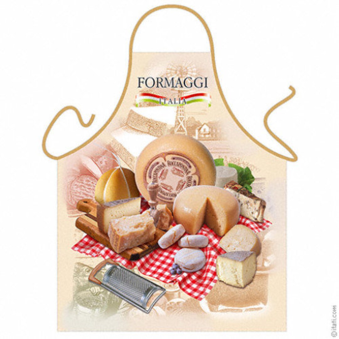 Italian Cheese Kitchen Apron, Made in Italy, Fun Novelty Cooking Apron ...