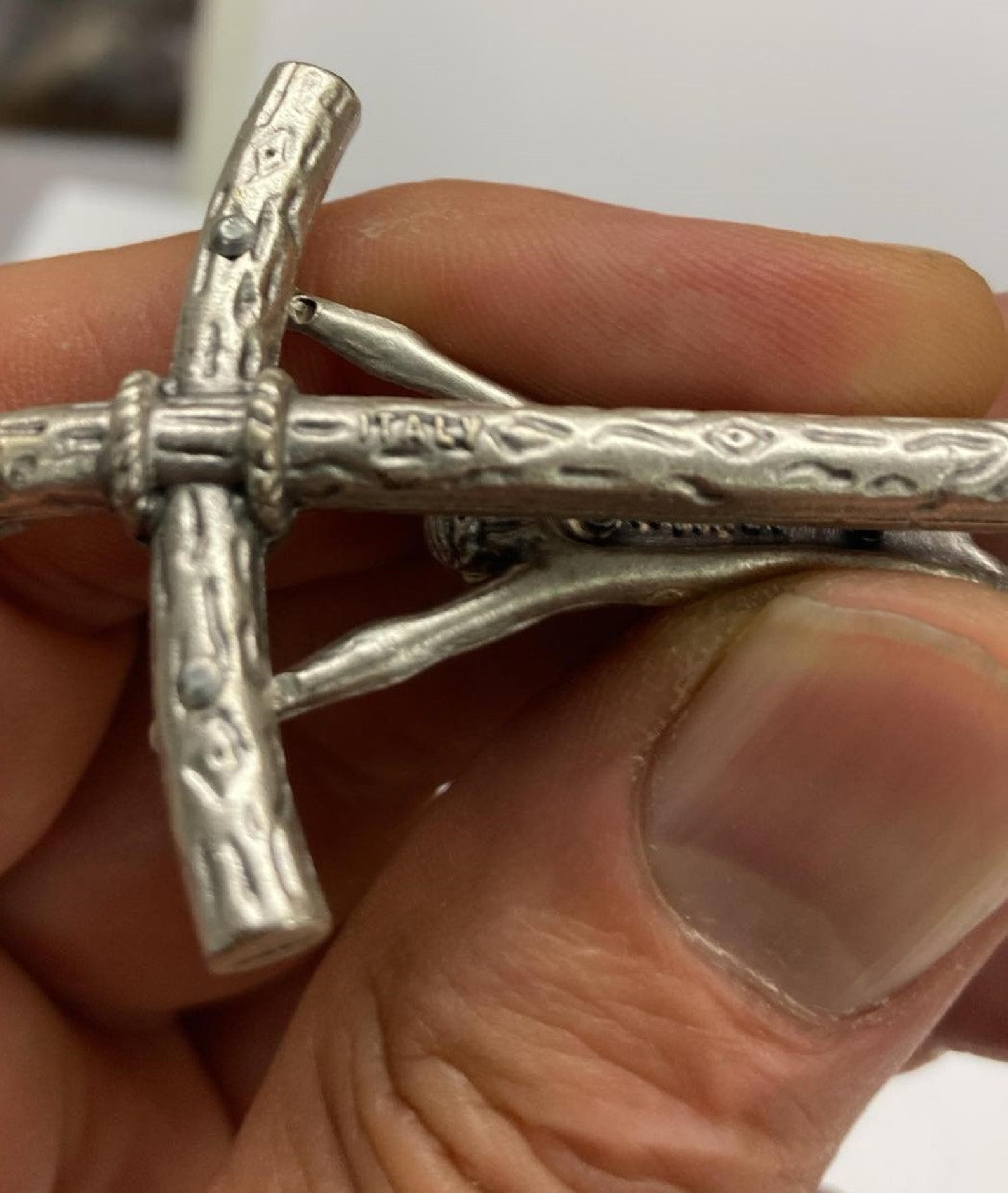 4" Pastoral Pewter Wall Cross, Made in Italy, Silver Pewter Made With ...