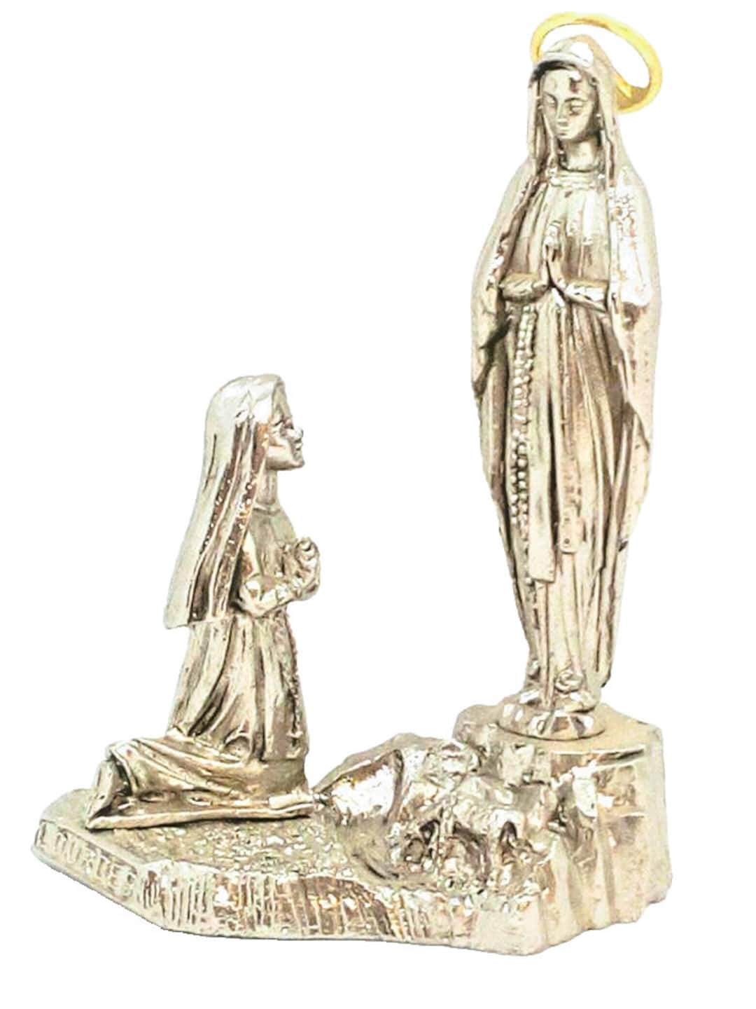 Our Lady of Lourdes Pewter Statuette, Made in Italy - Etsy