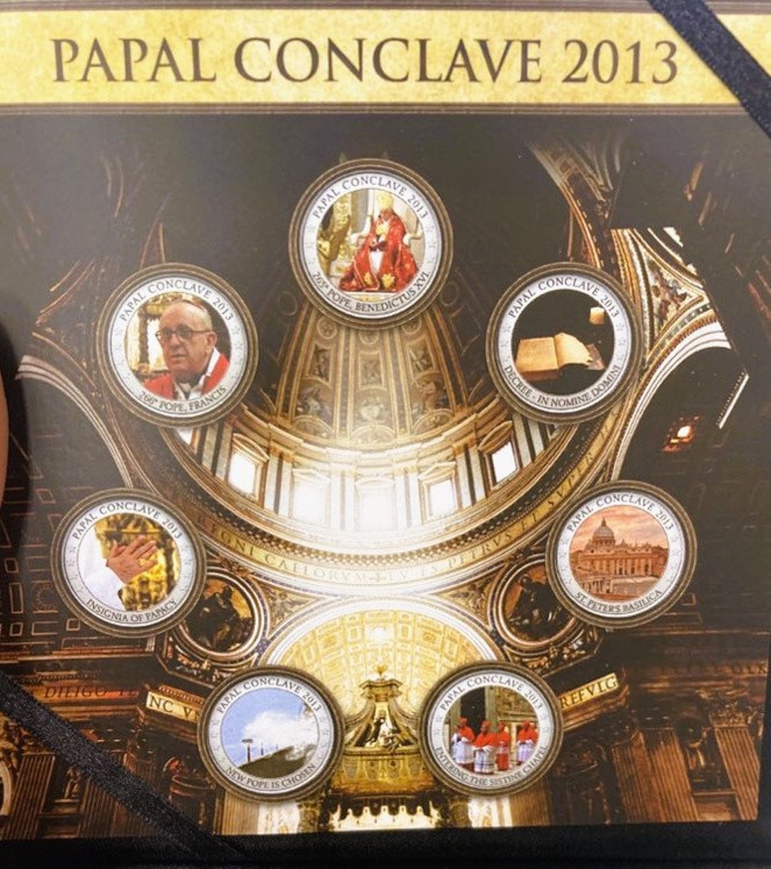 Papal Conclave 2013 Pope Francis Collectible 7-coin Italian Lire ...