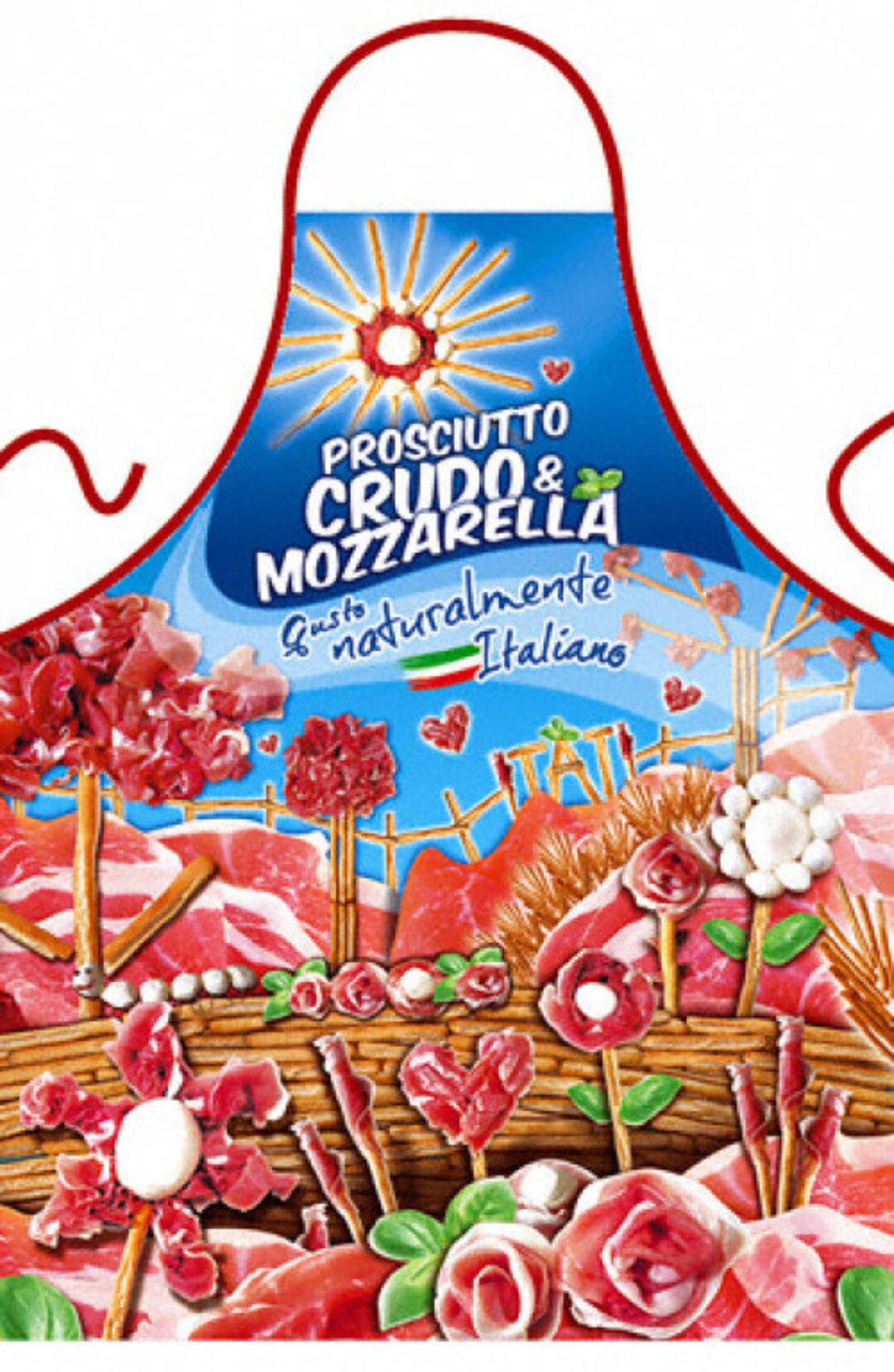 Prosciutto and Mozzarella Kitchen Apron, Made in Italy, Delicious ...