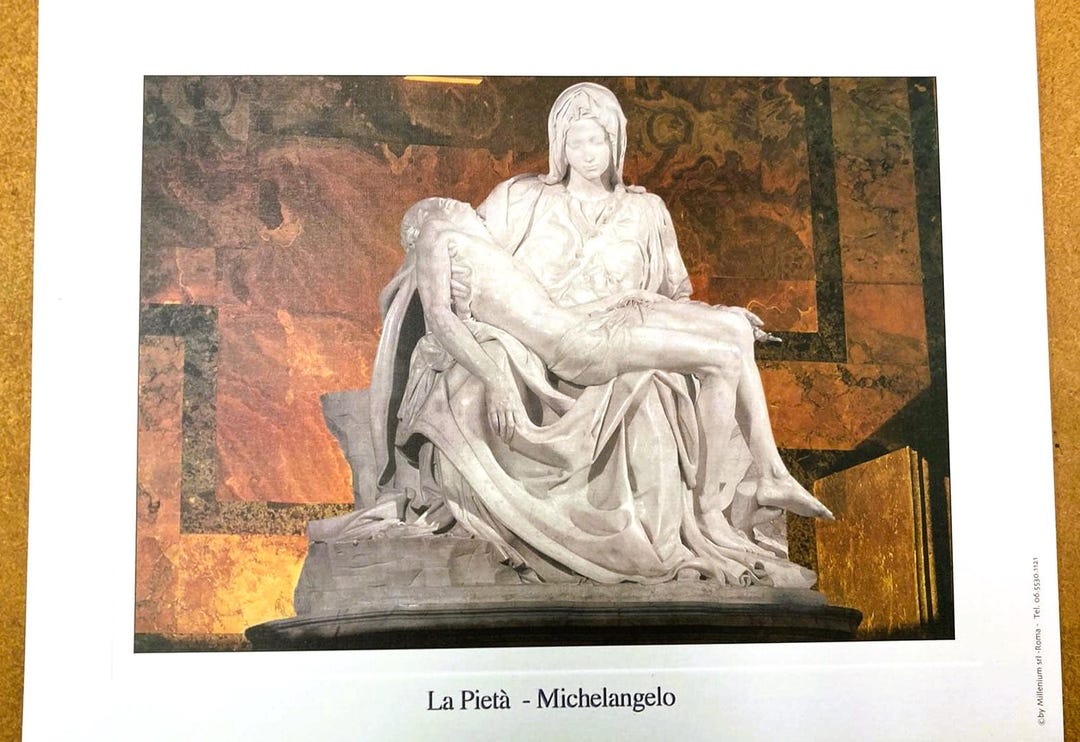 Michelangelo's the Pieta Print, Quality Hard Print Poster Paper With ...