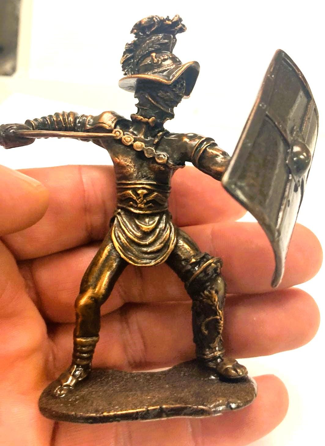 Bronze Gladiator Miniature, Ancient Rome Gladiator 3" Figurine, Made in ...