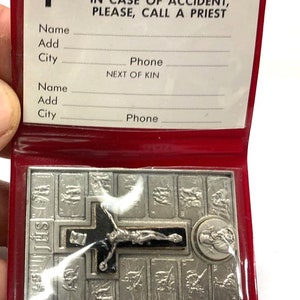 Catholic Wallet Information Card With Stations of the Cross Crucifix ...