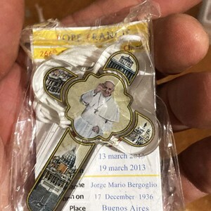 Pope Francis Cross Necklace, 4 Rome Basilicas, White Lacing ...