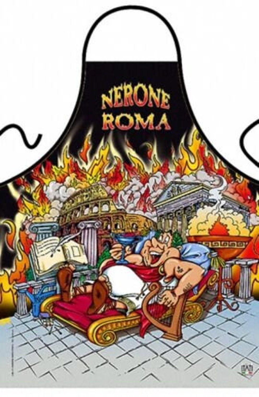 Drunk Nero While Rome Burns Apron, Fun Novelty Kitchen Cooking Aprons ...