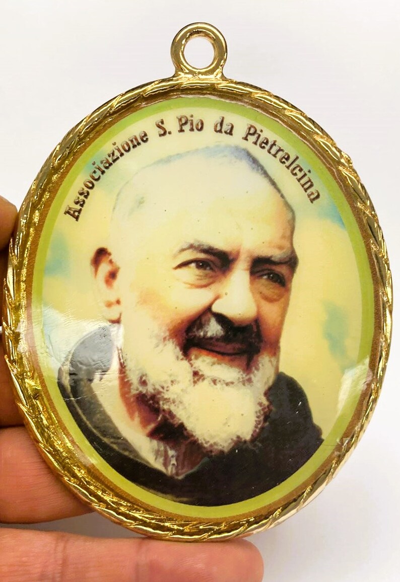 Padre Pio Plaque, 4.5", Metal, Pio Catholic Collectible Souvenir and ...